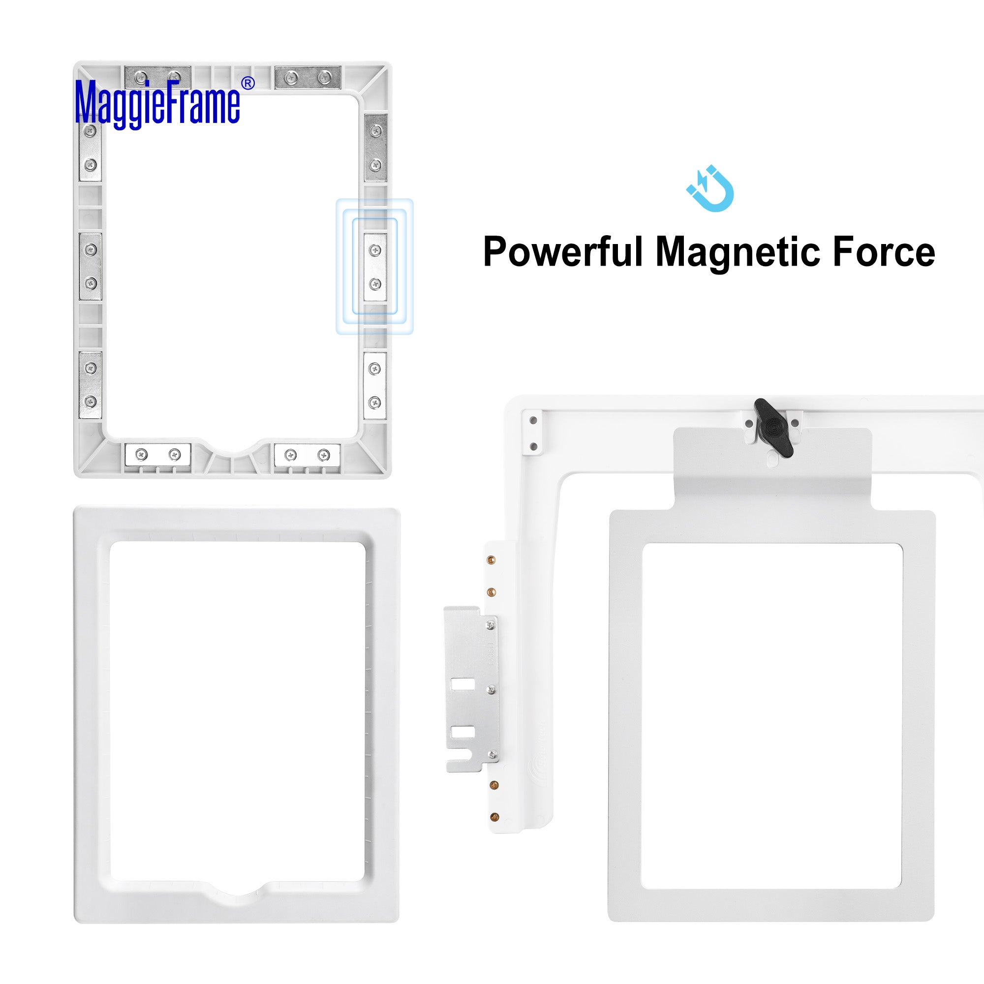 MaggieFrame 8 in 1 Magnetic Hoop Set for BAI Embroidery Machines – 8 ...