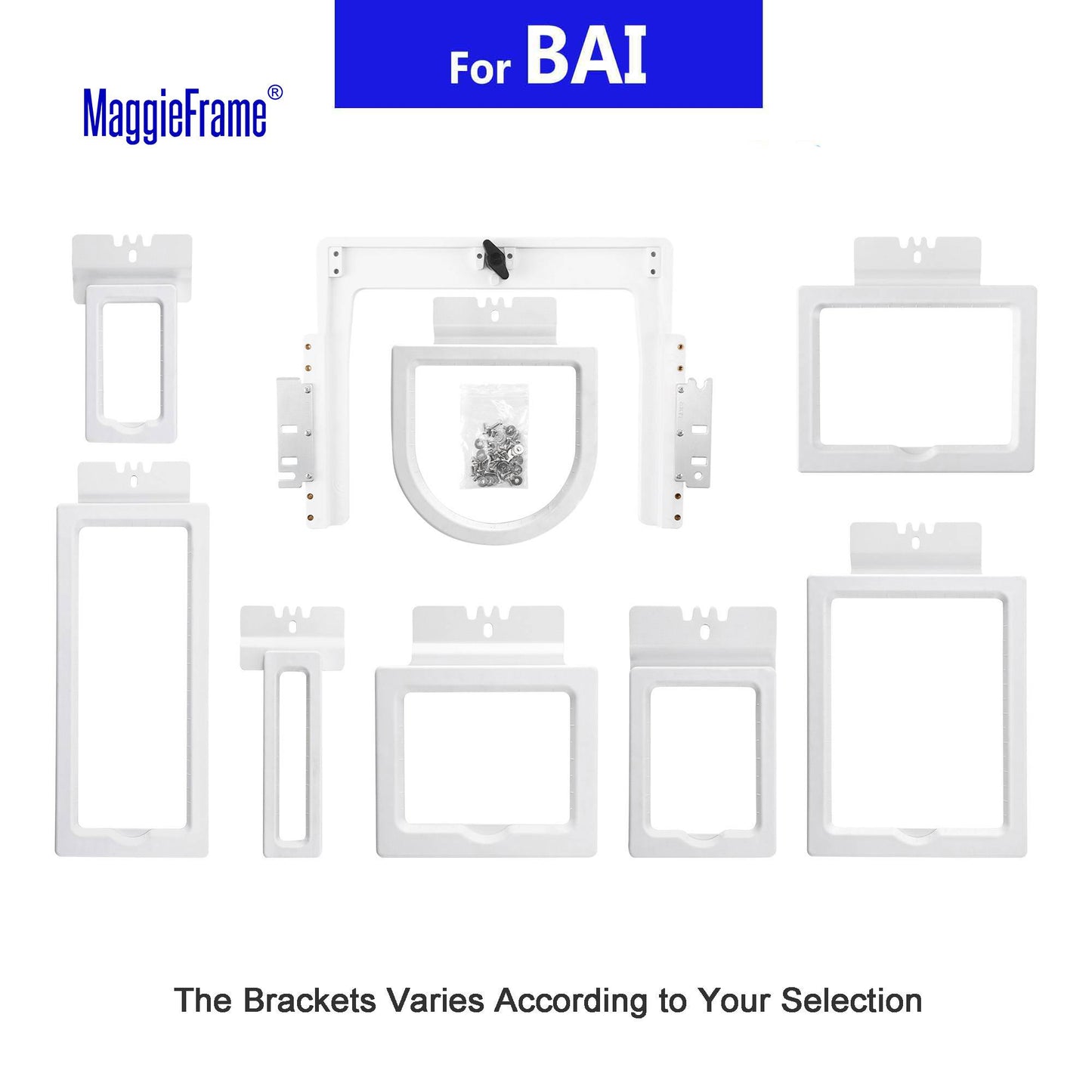 MaggieFrame 8 in 1 Magnetic Hoop Set for BAI Embroidery Machines – 8 ...