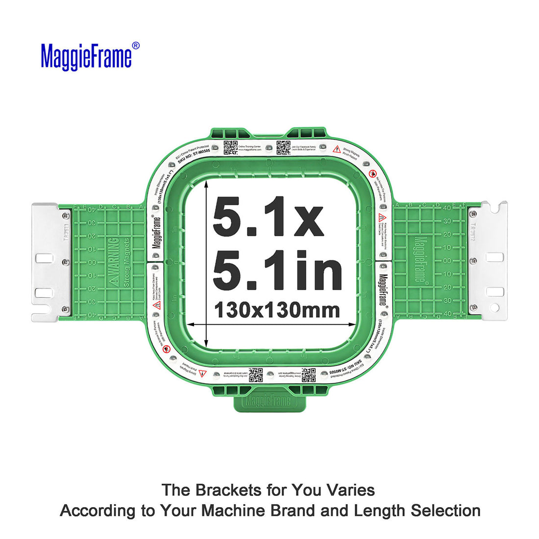 Magnetic Hoop for BAI Embroidery Machine, 5.1″ × 5.1″ (130 × 130 mm) | MaggieFrame – MaggieFrames